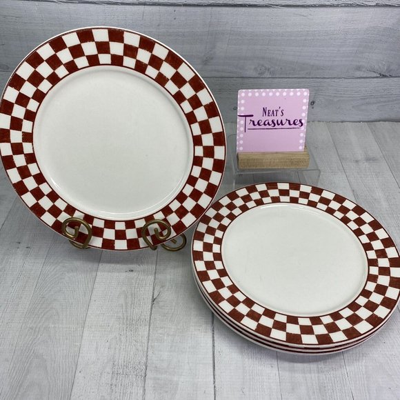 Home Trends | Dining | Home Trends Farm Fresh White Red Checker Border ...